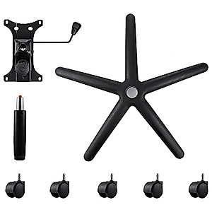 Hihone Office Chair Base, 330lbs Replacement Swivel Chair Base with Bottom Plate Base Cylinder and 5 Casters, Tilt Style Chair Base with Rolling Wheels Height Adjustable, 28" Office Chair Base