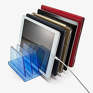 Officemate Blue Glacier Standard Sorter, 7 Compartments, Transparent Blue (23214)