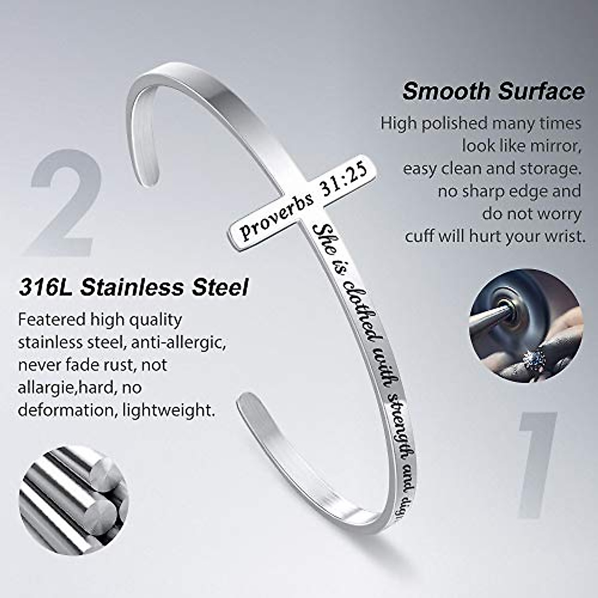 M MOOHAM Christian Gifts for Women, Religious Cross Bracelets Bible Verse Mantra Jewelry, Inspirational Bracelet Confirmation Gifts for Women Teen Girls Daughter