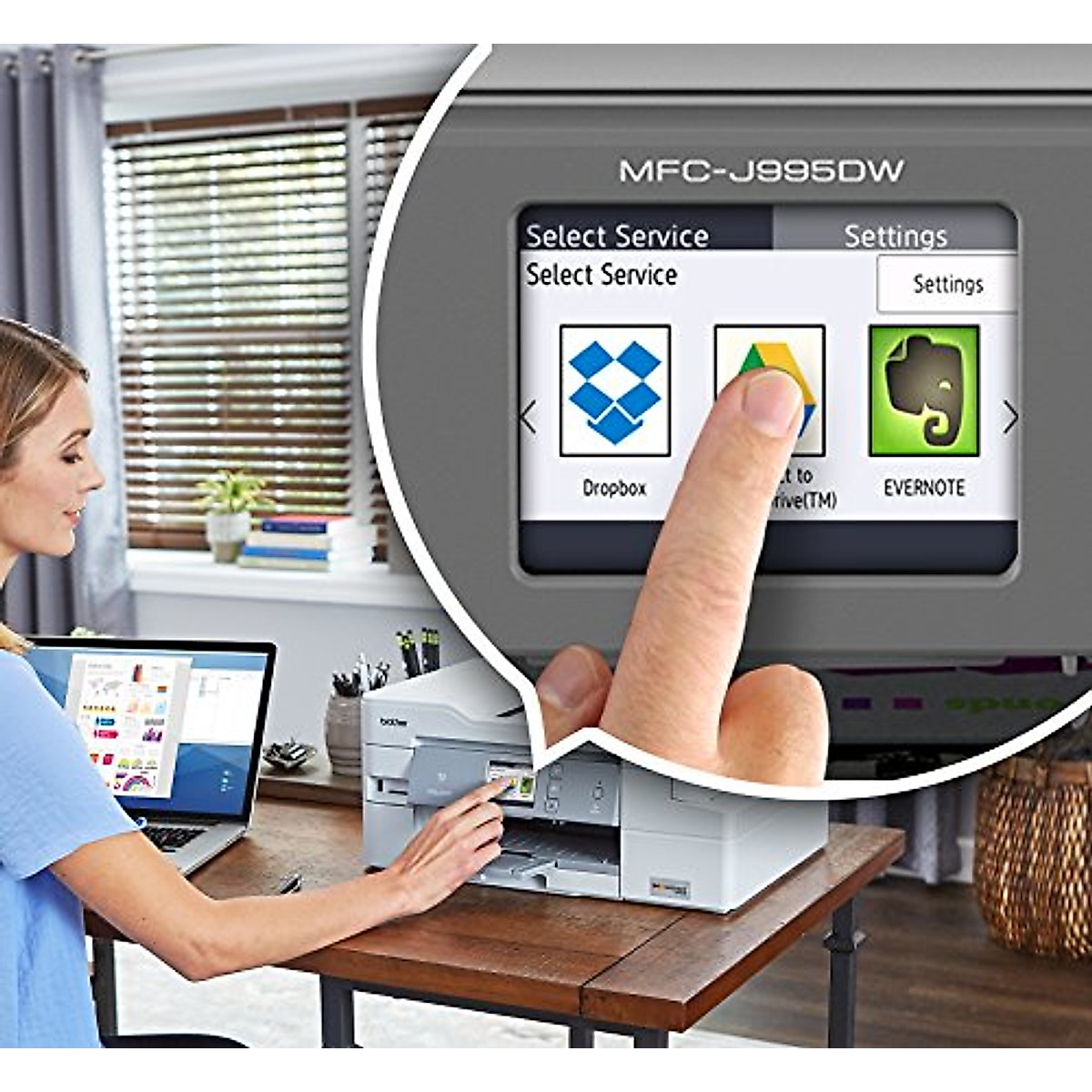 Brother MFC-J995DW INKvestmentTank Color Inkjet All-in-One Printer with Mobile Device and Duplex Printing, Up To 1-Year of Ink In-box, Amazon Dash Replenishment Ready