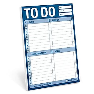 Knock Knock To Do Pad, To-Do List Notepad for Daily Tasks, Errands, Notes, 6 x 9-inches (Blue)