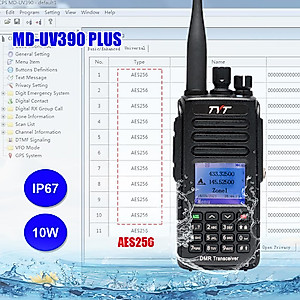 TYT MD-UV390 Plus 10 Watts High Power with AES256 Encryption DMR UHF VHF IP67 Waterproof Walkie Talkie with Programming Cable