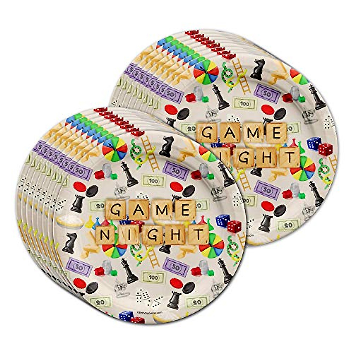 Game Night Party Supplies Set Plates Napkins Cups Tableware Kit for 16