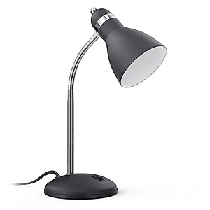 LEPOWER Metal Desk Lamp, Eye-Caring Table Lamp, Study Lamps with Flexible Goose Neck for Bedroom and Office (Sandy Black)