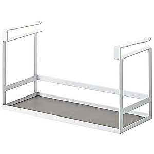 YAMAZAKI Home Under Shelf Spice Rack and Organizer for Kitchen Cabinets | Steel | Undershelf Solution, One Size, White