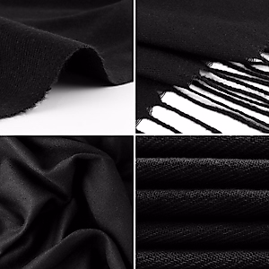 Landisun Scarf for Women Winter Cashmere-Pashmina-Shawl Wraps Scarf Winter Women Cashmere-Scarf Wedding Scarf-Black