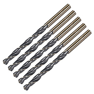 uxcell Straight Shank Twist Drill Bits 5.5mm High Speed Steel 4341 with 5.5mm Shank 5 Pcs for Stainless Steel Alloy Metal Plastic Wood