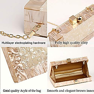 Menurra Women Acrylic Evening Clutch bag Glitter Marble Purse Handbag for Wedding Cocktail Party Prom