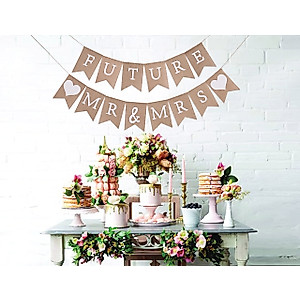 Future Mr&Mrs Burlap Banner - Future Mr&Mrs Couples Shower Decor,Bridal Shower Decorations ,Engagement Banner , Best Bridal Wedding Supplies