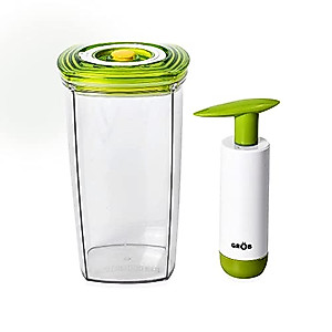 Shop LC Food Saver Containers for Vacuum Seal - BPA Free - Preserve Juice & Liquid for Longer, Stackable, Airtight Juice Container (1 pcs + Vacuum Sealer Pump)