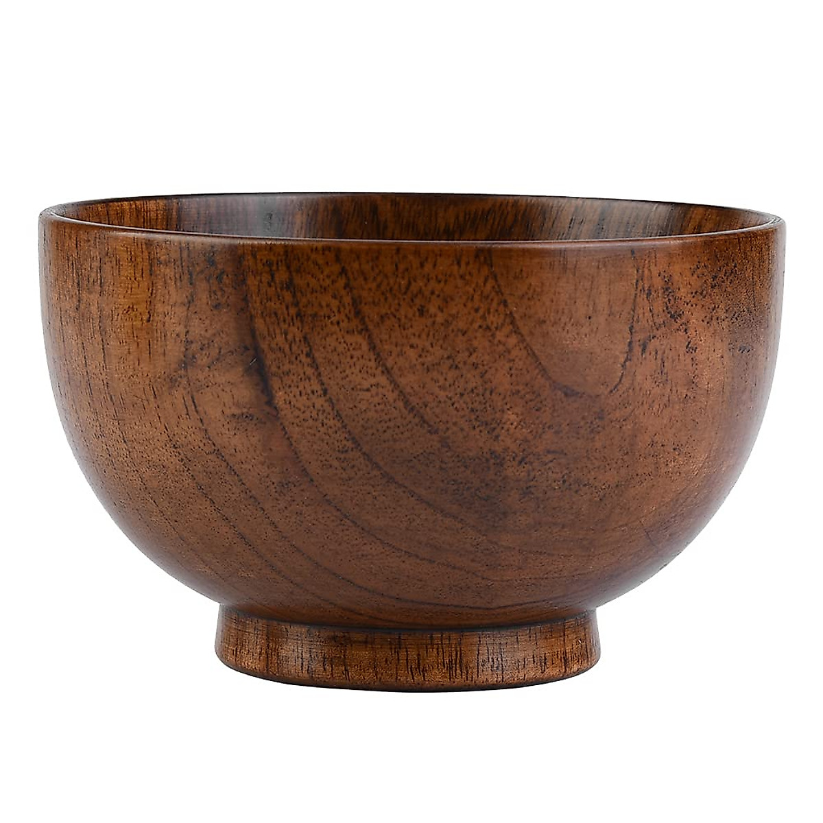Zyyini Wooden Bowl, Wooden Handmade Sturdy Salad Bowl, Jujube Wood Round Chinese Style Tableware, Heat-Resistant Wooden Food Container Suitable For Rice, Noodle, Mix Salad(11cm)