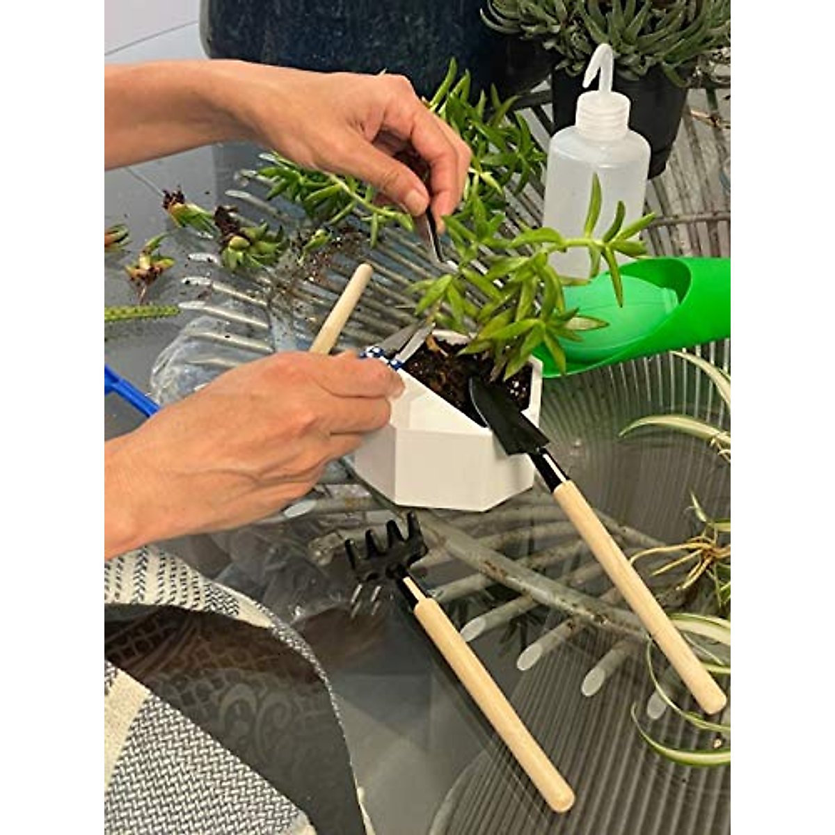 Succulent Kit Roll Organizer Gardening Tool Set | Terrarium Supplies Mini Succulent Garden Tool Kit | Heavy Duty Succulent Bonsai Planter Set Indoor Gardening | Fairy Zen Kit for Soil Fertilizer Seeds