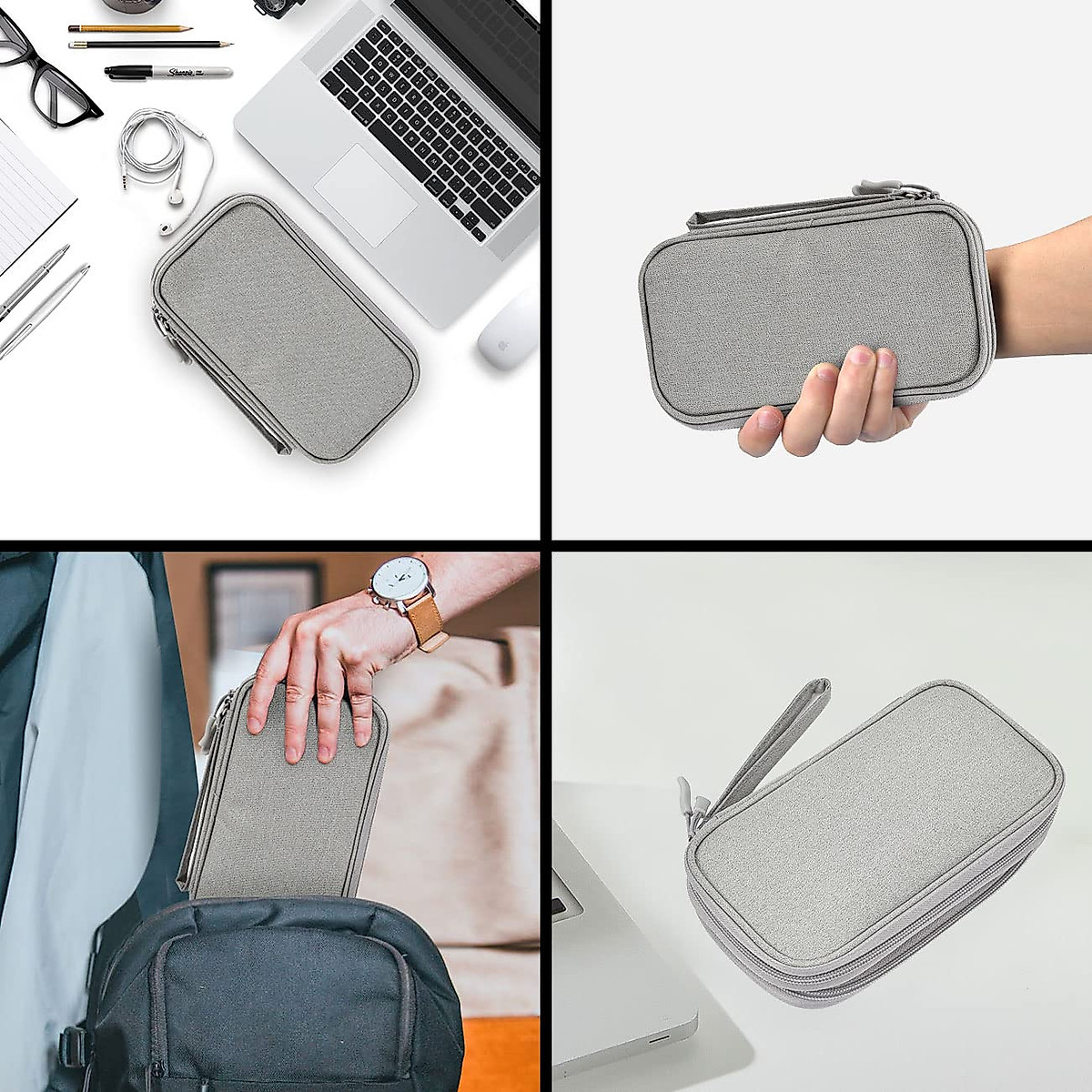 Large Capacity Pencil Case, Pencil Bag Pen Case Pencil Pouch Office College School Storage Pen Bag for Adults, Teen, Girl, Boy, Pens, Pencils, Highlighters, Markers, Eraser and Other Supplies(Gray)