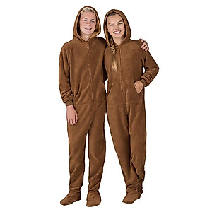 Footed Pajamas - Family Matching Chocolate Brown Hoodie One Pieces for Boys, Girls, Men, Women and Pets - Infant - Medium (Fits 3-6mos.)