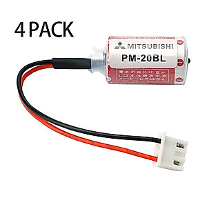 ILAVSUN PM-20BL ER3 for F940 PLC Touch Screen Backup Battery with Plug Replacement Lithium Battery 3.6V 1100MAH (4pack)