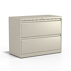 Staples 870391 Commercial 2-Drawer Lateral File Cabinets 36-Inch Wide Putty