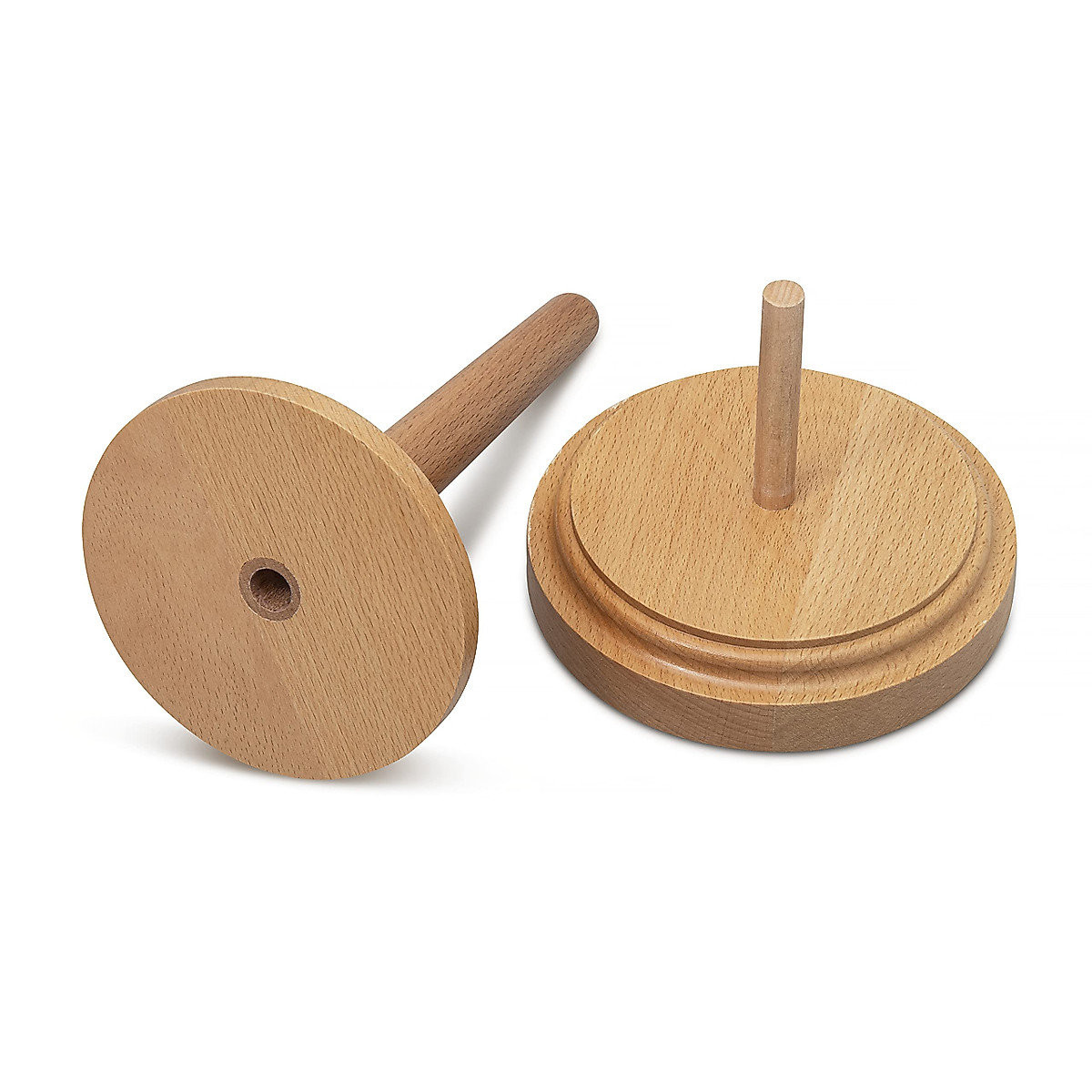 GOODROPRO Yarn Ball Holder - Made from Sustainable Beech Wood - Helps You in The Process of Crocheting or Knitting - String Dispenser - Complete with Set of 2 Bamboo Crochet Hooks