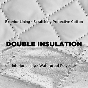 TURBRO Indoor Insulated Window Air Conditioner Cover - Waterproof, Dustproof, Winterproof - Universal Drawstring Design with Multiple Power Cord Holes - Fits Up to 20” L x 2.4” W x 15” H