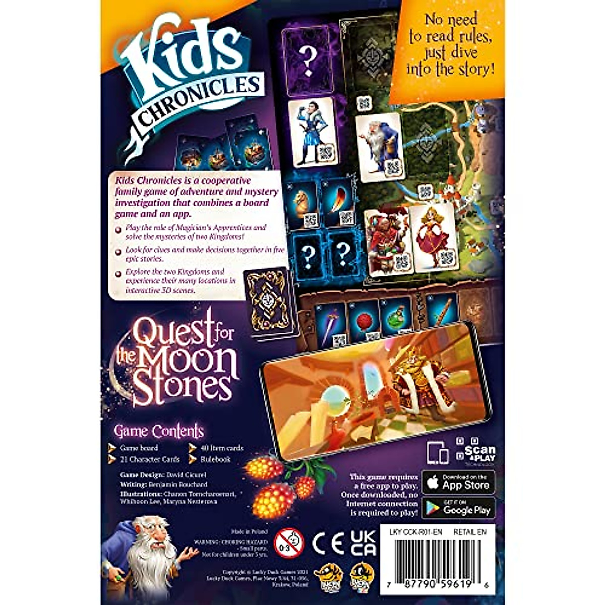 Kids Chronicles Quest for the Moon Stones Board Game - A Magical Adventure for Young Explorers! Cooperative Game for Kids and Adults, Ages 7+, 1-4 Players, 30-45 Min Playtime, Made by Lucky Duck Games