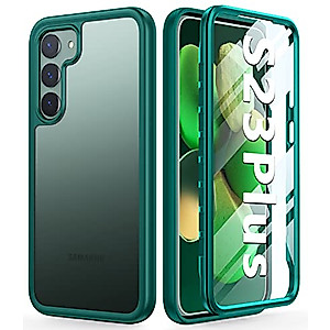 FNTCASE Samsung Galaxy S23+ 5G: Translucent Drop Proof Protection Phone Case | Dual Layer Rugged TPU Bumper Cover