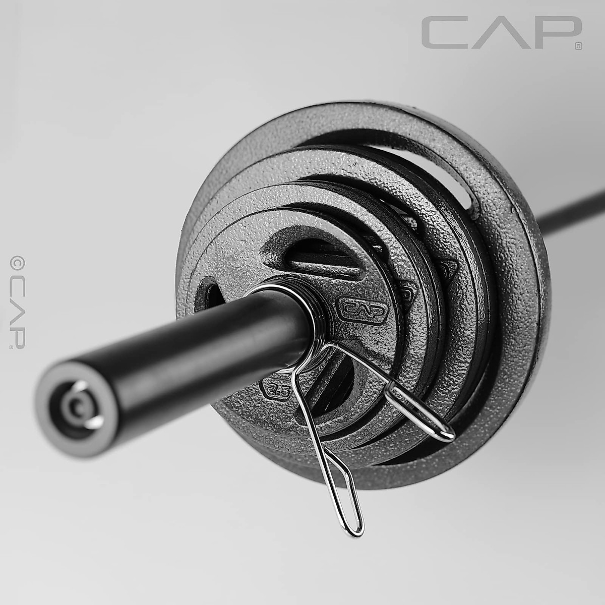 CAP Barbell 165 LB Olympic Grip Plate Set with 7 FT Olympic Bar and Collars