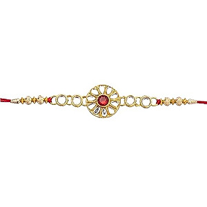 Kamla Sellers Raksha Bhandan Handmade Rakhi Bracelet With Stone Work Kundan Design Rakhi For Brother Bhaiya Celebration Hindu Festival of Rakshabandhan