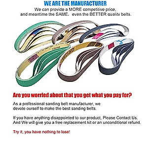Tockrop 24 Pack 1/2" x 12" Replacement Sharpening Belt Kit for Official Work Sharp (WSKTS & WSKTS-KT/Mk.1 & Mk.2) Knife & Tool Sharpener - 80/120/240/400/1000/1200 Grits Sander Belt