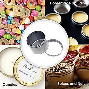 mimipack 24 Pack Tins 8 oz Silver Deep Round Tins with Clear Window Lids Use for Candle Tins, Cosmetics Tin Containers, Lip Balm, Party Favors Tins, Bulk Tins