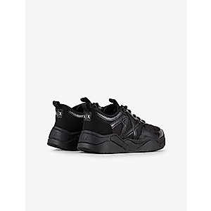 A｜X ARMANI EXCHANGE Women's AX Logo Streetwear Sneaker, Black, 8.5