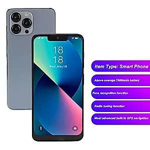 Hilitand iP13 Pro Unlocked Smartphone for 11, 6.2 FHD Unlocked Cell Phone, Face Unlock, 4GB 64GB, Dual SIM, 7000mAh, Dual Camera, T Mobile,for Support (Blue)