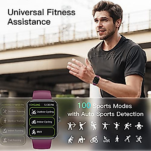 GERSVAR Smart Watch Bluetooth Calling (Answer/Make Call) 42mm Touch Screen, 100 Sports Modes Fitness Tracker with Heart Rate Monitor Blood Oxygen IP68 Waterproof,Compatible with Android iOS