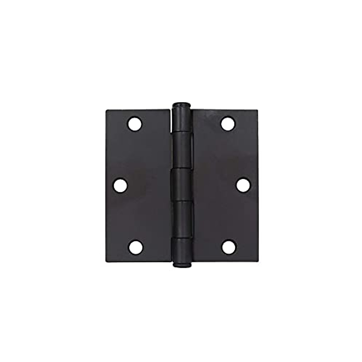 3-1/2 in. Matte Black Square Corner Smooth Action Hinge (3-Pack)
