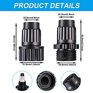 4 Sets Garden Expandable Hose Repair Kit Plastic Faucet Adapter Water Hose Connectors with 8 Pieces 3/4 Inch Rubber Gaskets for Garden Hose