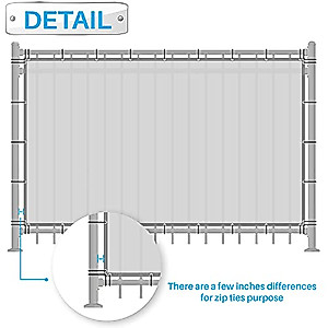 Patio 5' x 25' Fence Privacy Screen Brown Commercial Grade Mesh Shade Fabric with Brass Gromment Outdoor Windscreen Zipties