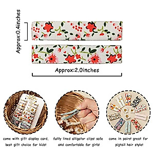FANCY CLOUDS Hair Clips for Girls Women,Assorted 20Pcs Flower Fabric Fully Lined Alligator Clips Hair Accessories for Teens Girls Toddler Baby Kids