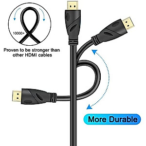 Jorenca 4K HDMI Cable 50FT (HDMI 2.0,18Gbps) Ultra High Speed Gold Plated Connectors,Ethernet Audio Return,Video 4K,FullHD1080p 3D Compatible with Xbox Playstation Arc PS3 PS4 PS9 PC HDTV - Black