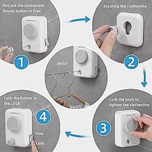 GorillaLine Max - Retractable Clothesline Indoor Outdoor Clothes Line | Heavy Duty Clothes Drying Laundry Line | Wall Mounted Drying Rack Clothing Line | with GorillaGrip Technology