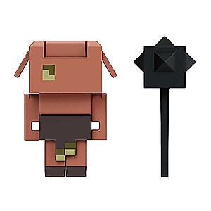 Mattel Minecraft Legends 3.25-inch Action Figures with Attack Action and Accessory, Collectible Toys (Piglin Runt)