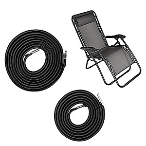 Replacement Elastic Cord Laces,Zero Gravity Chair Cords Replacement Universal Elastic Cord Repair Tool Kit for Garden Sun Recliners Lounge Chair 4PCS Black Recliners