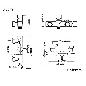 MINJING Brass Handheld Toilet Bidet Sprayer, Titanium Gold Shower Sprayer Set, Wall Mounted Bidet Faucet with Hot and Cold Mixer Valve, Single Handle Cloth Diaper Sprayer,15cm