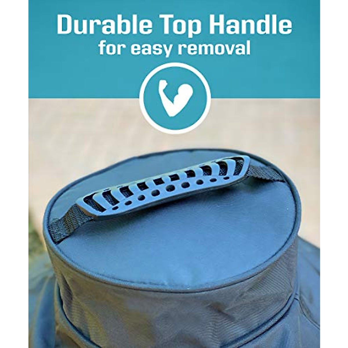 TUFFDURA Grill Cover for Big Green Egg, Kamado Joe and Char-Griller Akorn - Fade Resistant Waterproof Fabric