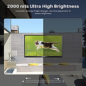 SYLVOX Outdoor TV, 4K QLED Outdoor TV 55 inch 2000 Nits Full Sun, Outdoor Smart Television with Voice Control & Chromecast Built-in, IP55 Weatherproof TV for Outside (Pool Pro QLED Series)