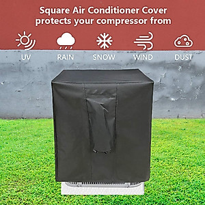 QEES Central Air Conditioner Cover AC Cover Mini Fridge Cover for Outdoor Protection - Water and Weather Resistant, Lightweight Material, for Outside Units Covers（L: 32x32x36）