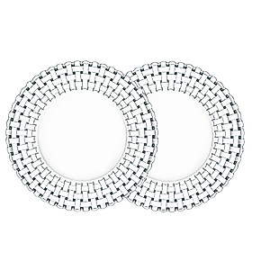 Nachtmann Bossa Nova Collection 9 Inch Salad Plate | Set of 2 Clear, Crystal Glass Plates for Dessert, appetizers and Salad | Perfect for Hosting or Gift | Dishwasher safe