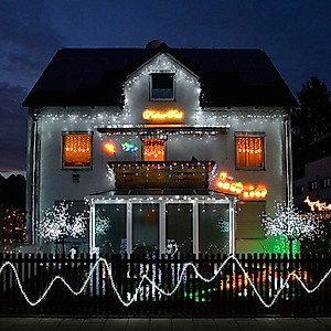 Green Convenience Christmas Lights 33ft 100 LED Battery String Lights with Timer Memory Function USB or Battery Powered Waterproof String Light for Indoor Outdoor Decoration (White)