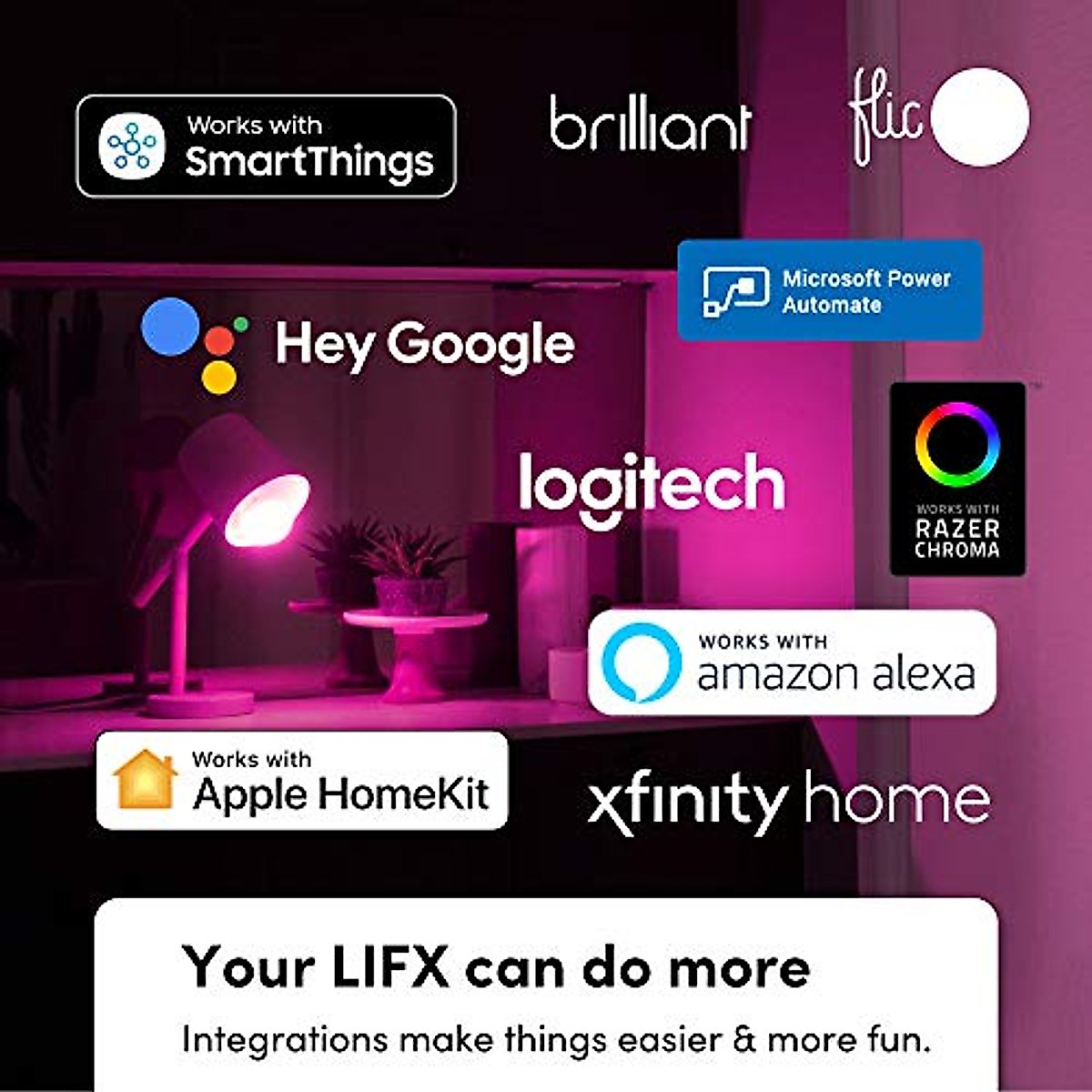 LIFX Color A19 800 lumens, Billions of Colors and Whites, Wi-Fi Smart LED Light Bulb, No bridge required, Works with Alexa, Hey Google, HomeKit and Siri.