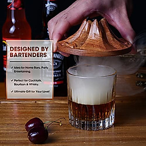 Gifts for Dad Fathers Day,Cocktail Smoker kit, Old Fashioned Drink Smoker, Volcano Cocktail Smoker Kit in Wooden Box, Gift for Father - (Rosewood)