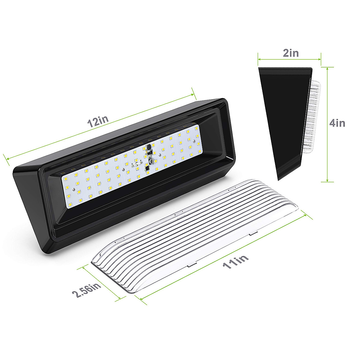 Leisure LED 2X RV Exterior Porch Utility Light XL 12v 650 Lumen Lighting Fixture. Replacement Lighting for RVs, Trailers, Campers, 5th Wheels Black Base Clear Lens (Black, 2-Pack)