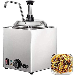 SXFYWYM Sauce and Cheese Warmer Pump Dispenser Hot Fudge Warmer Stainless Steel Spout Heater for Hot Fudge Nacho Cheese Caramel Chocolate Melter for Candy Making