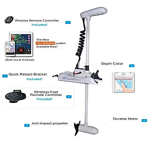 PARKHO HASWING Electric Trolling Motor – 12V 48" 55lbs Cayman GPS Anchor Control Shaft Bow Mount Fishing Boat Saltwater Freshwater with Wireless Remote Quick Release Bracket Foot Controller